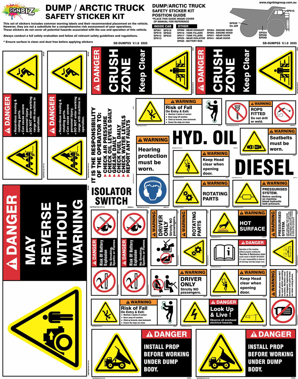 Sticker Kit - Dump Truck – Signbiz