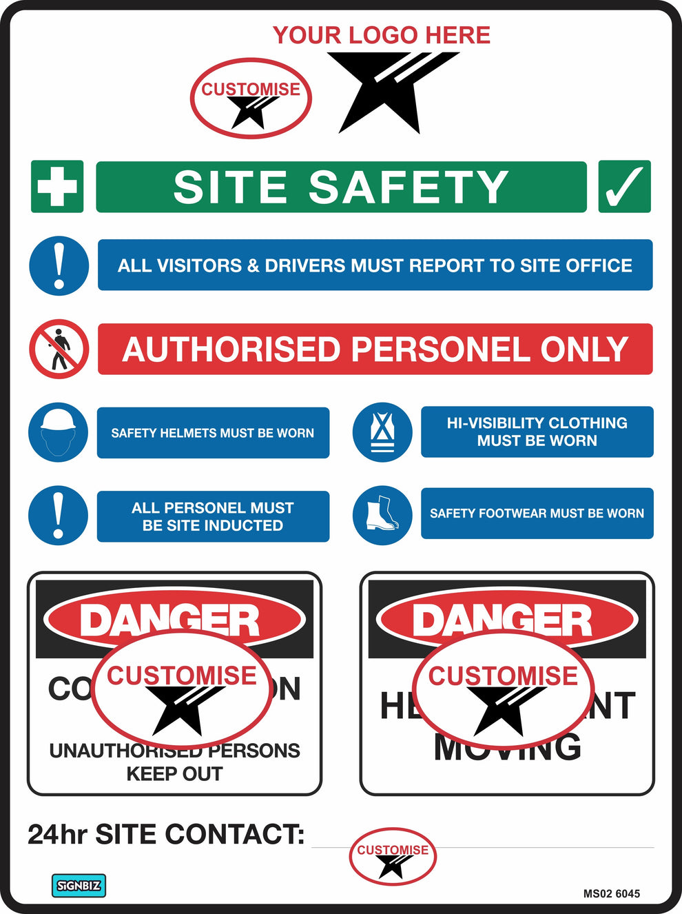 Mandatory Multi Safety Sign Customised – Signbiz