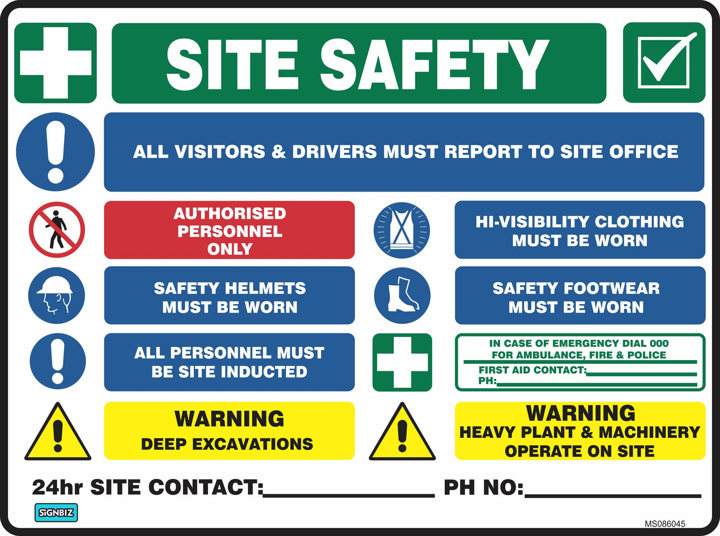 Mandatory Multi Safety Sign Warning – Signbiz