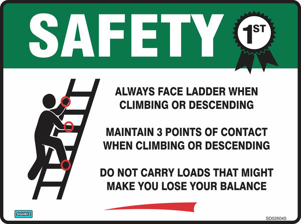 Always Face Ladder 3 Points Of Contact – Signbiz