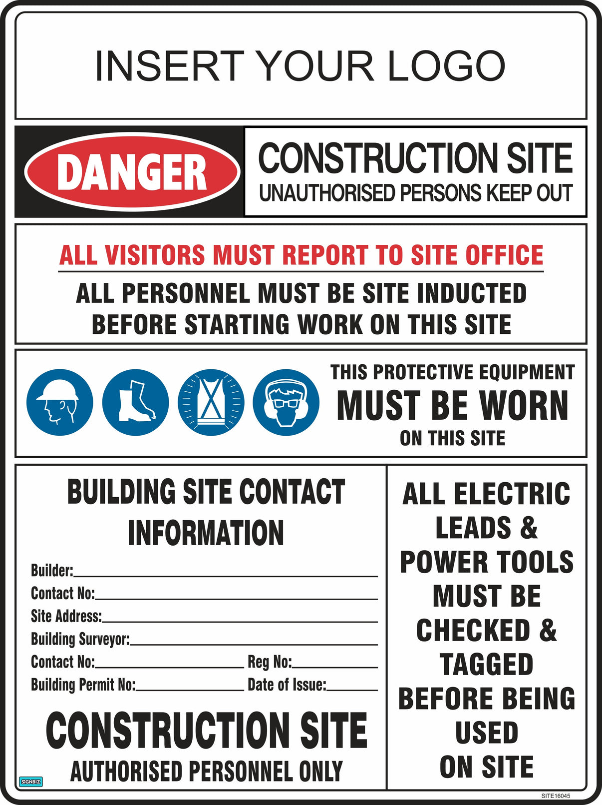 Mandatory Multi Safety Sign Customised Site 1 – Signbiz