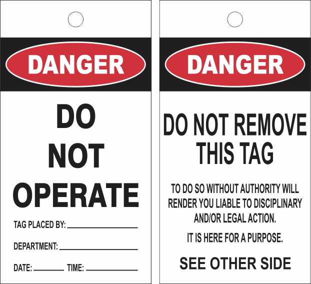 DANGER DO NOT OPERATE LOCK OUT TAG PACK OF 50 – Signbiz